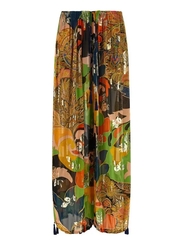 Etro Paisley Metallic Wide-leg Pants - Multicolor