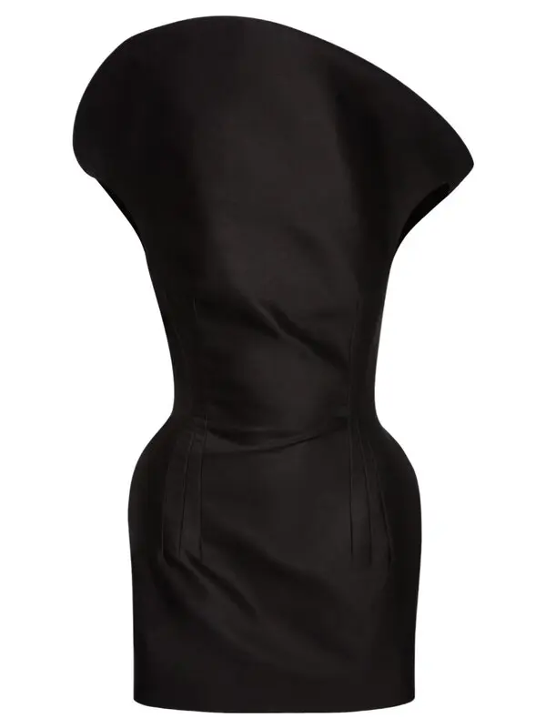 Magda Butrym Sculpted Cotton Mini Dress - Black