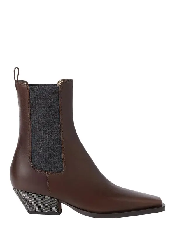 Brunello Cucinelli Leather Chelsea Boots - Brown
