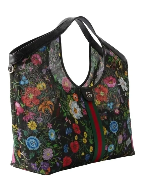 Gucci Giglio Flora Large Tote Bag - Black And Multicolour