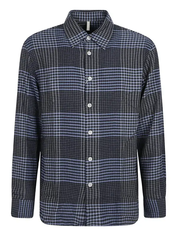 SUNFLOWER Plaid Collared Shirt - Black