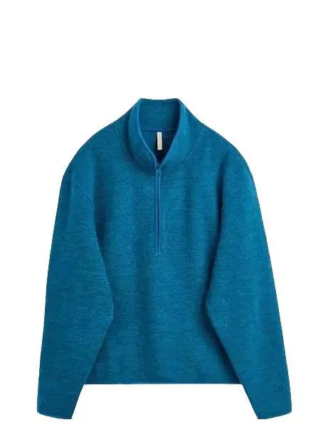SUNFLOWER Half-zip Hoodie With High Neck - Blue