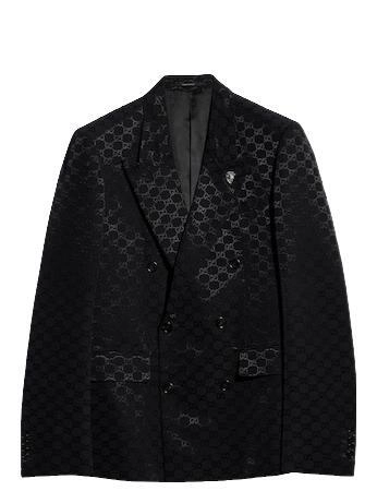 Gucci Gg Light Faille Double-breasted Jacket - Black