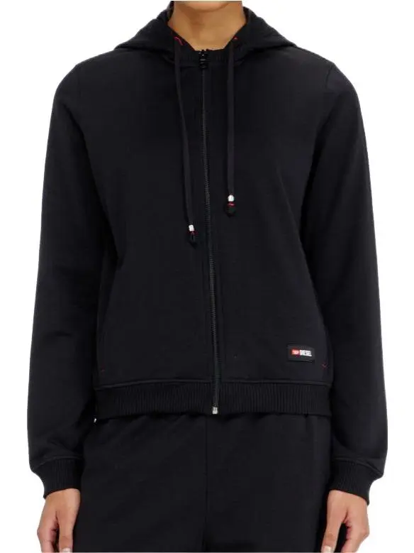 DIESEL® Peached Cotton Blend Hoodie - Black