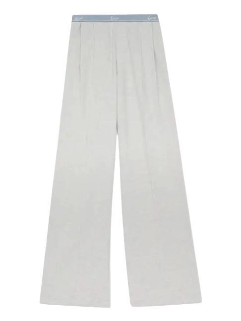 Kenzo Elasticated Logo Waistband Wide Leg Pants - Light Grey