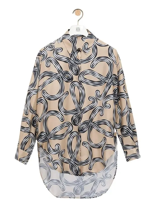 Loewe Long Sleeve Printed Shirt - Beige/black
