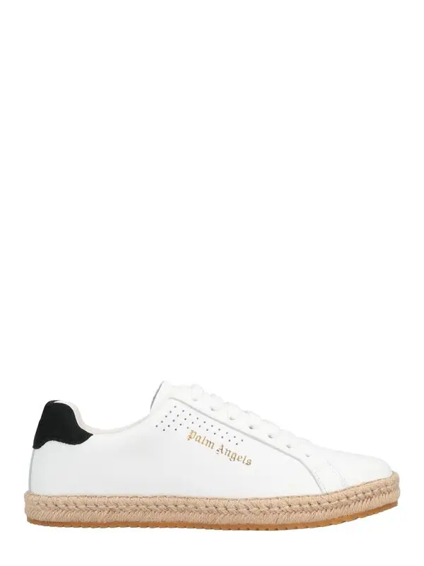 Palm Angels Leather Logo Sneakers - White