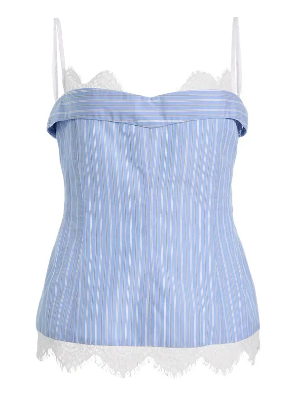 Simkhai Surie Bustier Cotton Lace Top - Blue