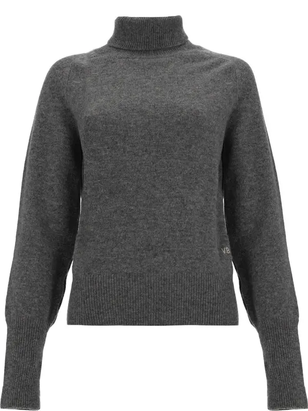 Victoria Beckham Marie High Neck Knit Top - Grey