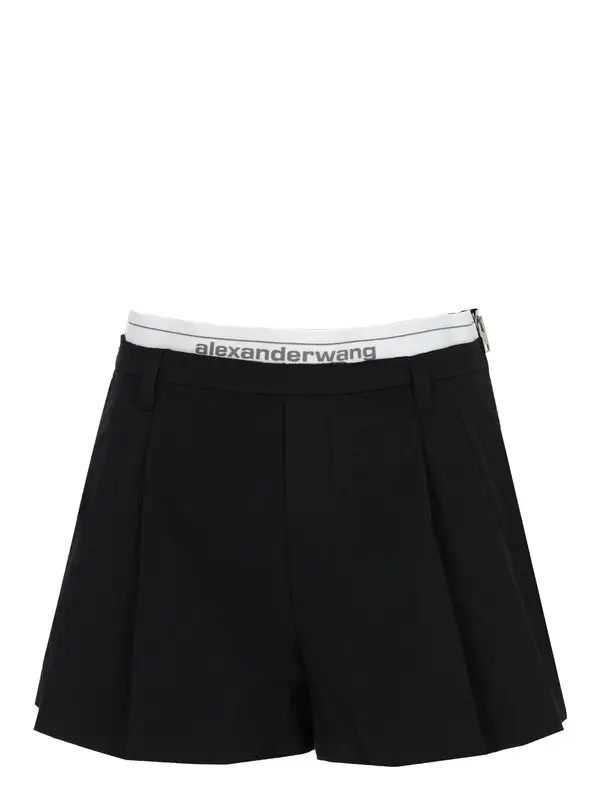 Alexander Wang Logo Waistband Shorts - Black