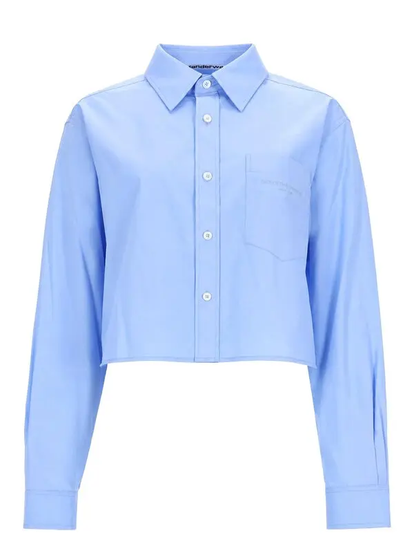 Alexander Wang Cropped Logo Shirt - Blue