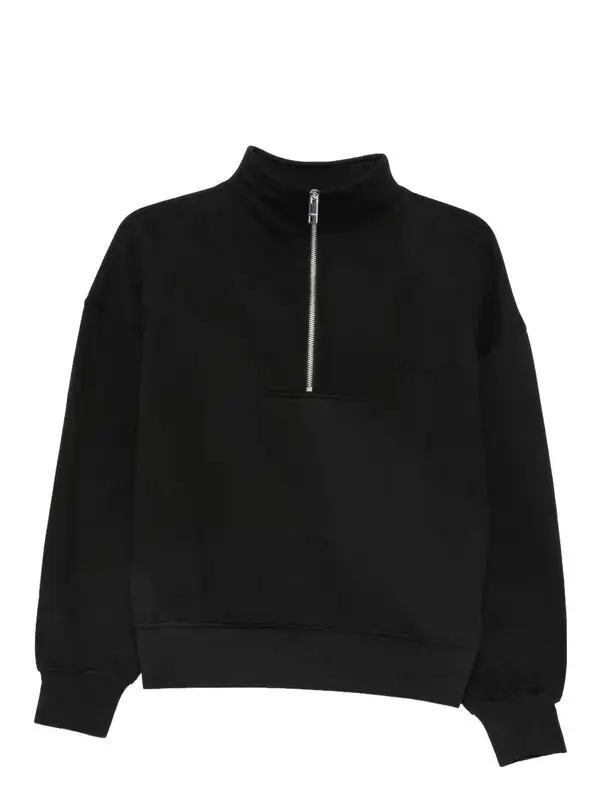 Calvin Klein Half-zip Logo-embroidered Sweater - Black