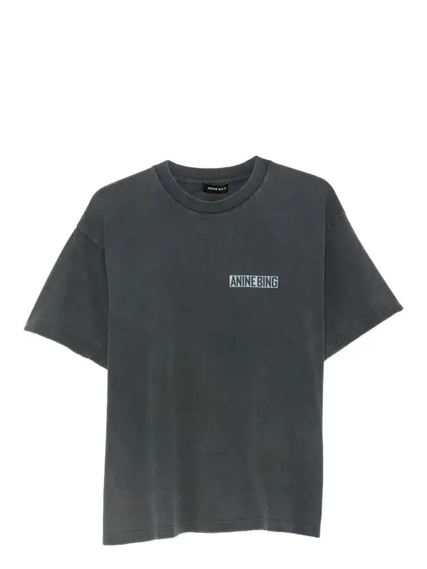 ANINE BING Cade Logo-print Cotton T-shirt - Grey