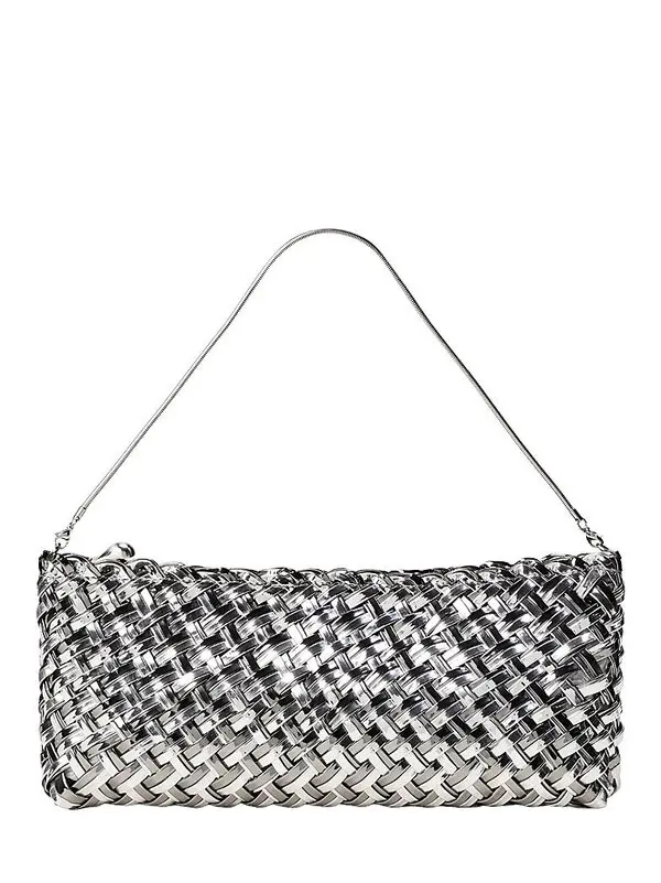 NAGHEDI Gala Metallic Clutch - Pewter