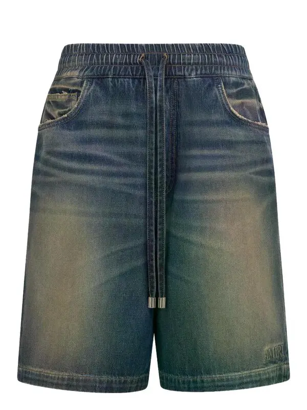 Amiri Drawstring Denim Shorts - Blue