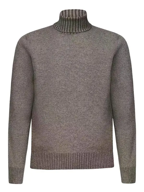 GALIANO Ribbed-knit Roll-neck Sweater - Brown