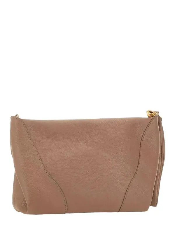 GIANNI CHIARINI Large Suria Grained Leather Clutch Bag - Brown
