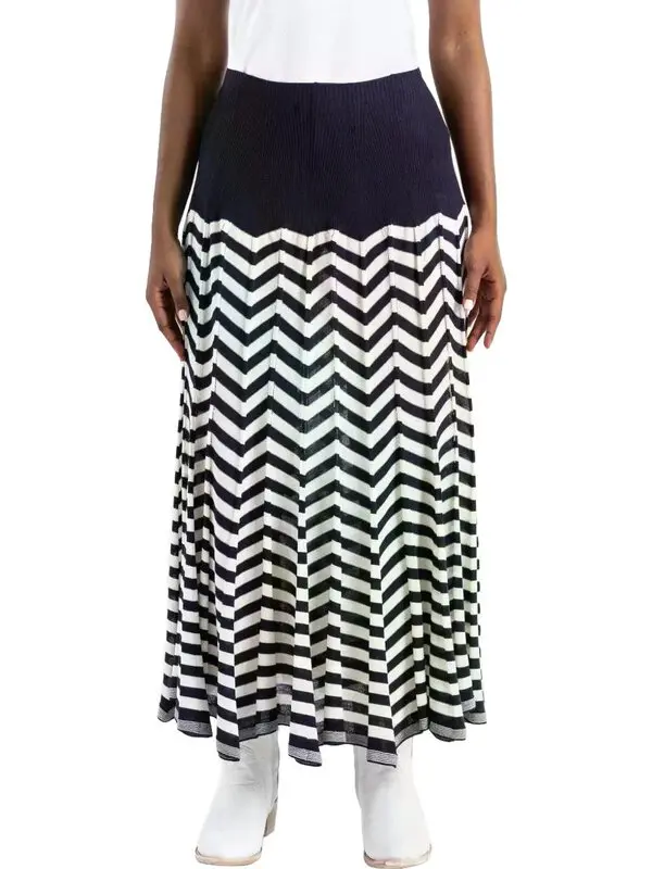 Junya Watanabe Chevron Knit Skirt - Blue