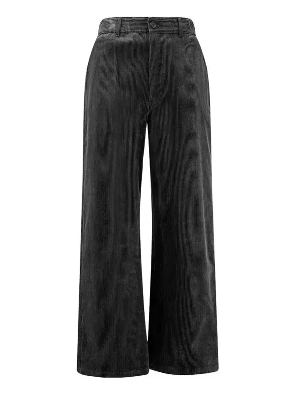 DUNST Corduroy Wide-leg Trousers - Black