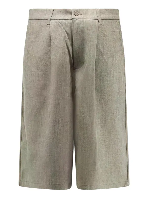 WOODBIRD Bin Guan Pleated Bermuda Shorts - Brown