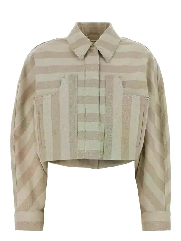 Fendi Striped Drill Jacket - Neutrals