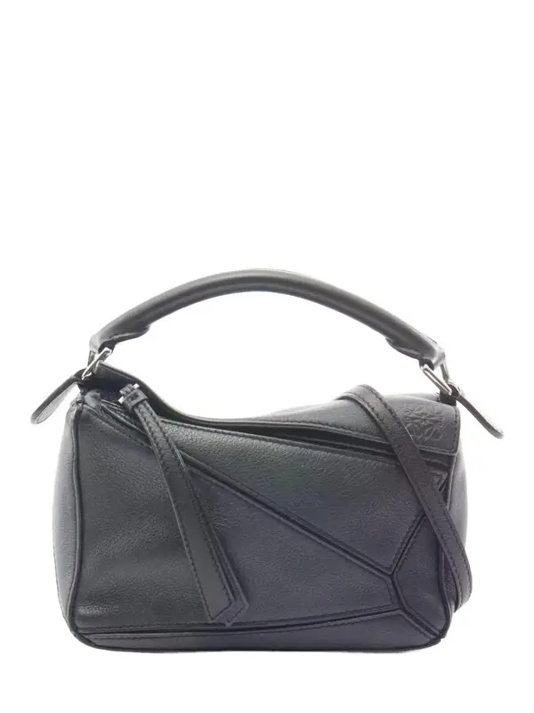 Loewe 2000s Mini Puzzle Leather Tote Bag - Black