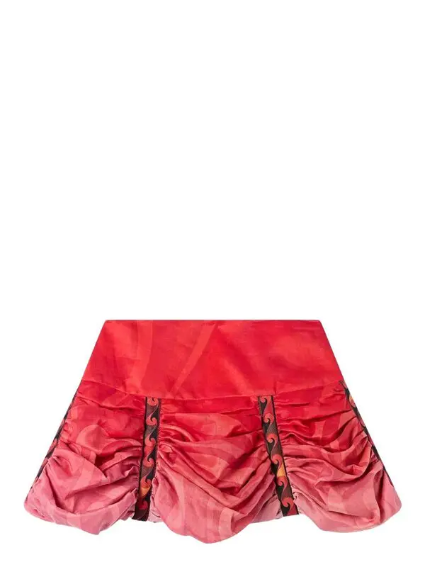 Emilio Pucci Marmo Gradient-print Ramie Balloon Skirt - Red