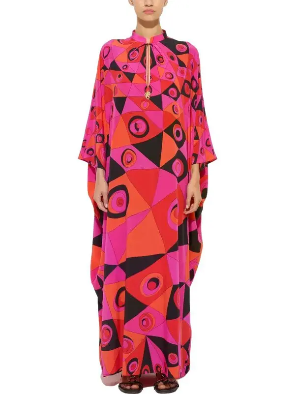 Emilio Pucci Occhi Print Silk Kaftan - Pink
