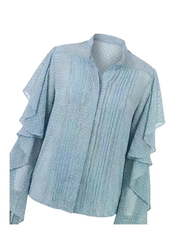 Barbara Bui Ruffled Sleeve Shirt - Blue