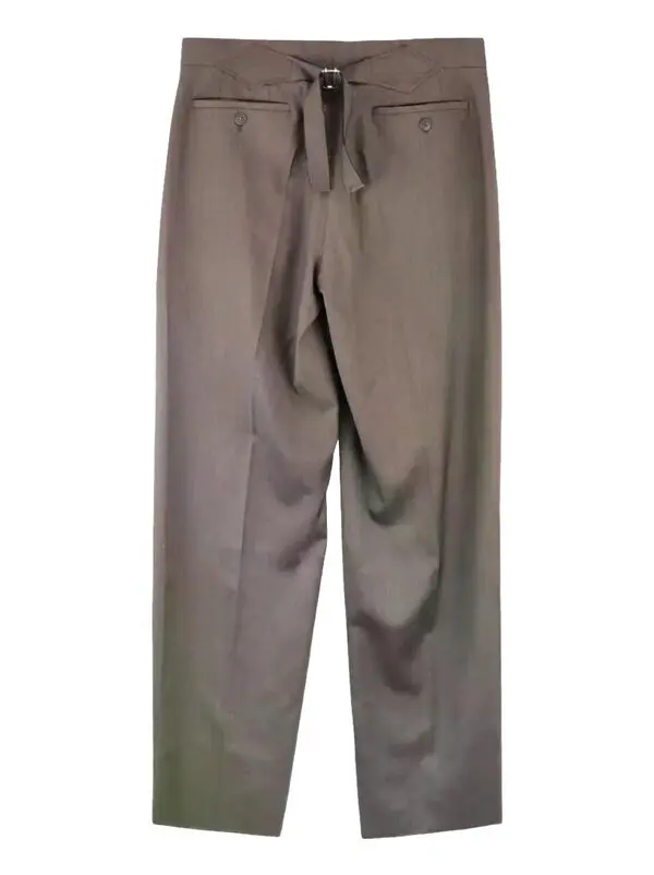 SONIA CARRASCO Contrast Stitching Straight-leg Trousers - Brown