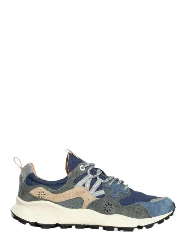FLOWER MOUNTAIN Panelled Perforated Sneakers - Blue