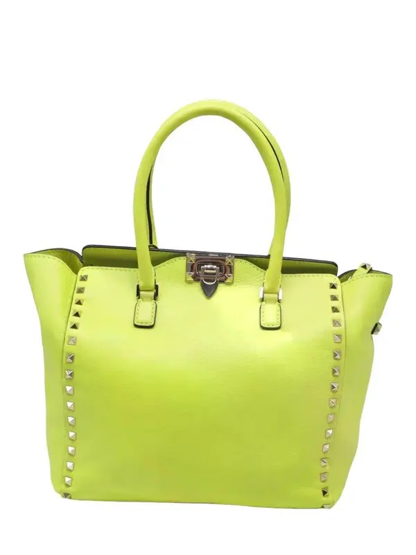 Valentino Garavani Rockstud Leather Tote Bag - Green