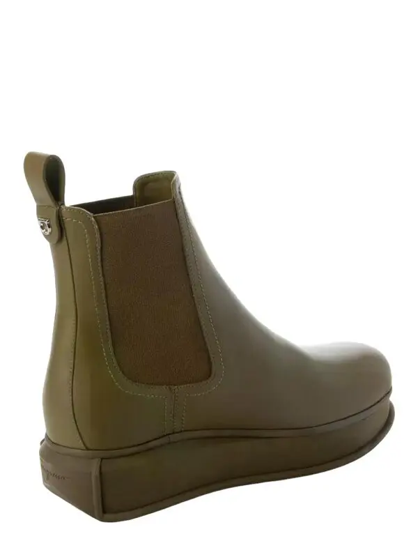 FERRAGAMO Elasticated-panel Pull-tab Boots - Green