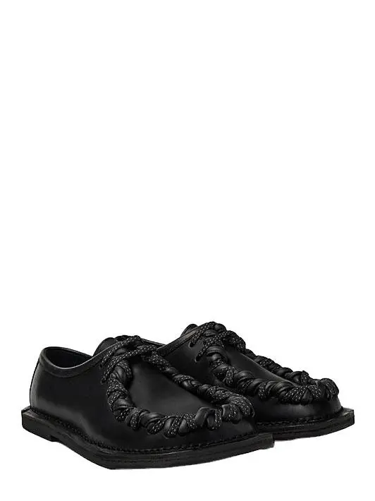 Camper Lab Braided Detail Square Toe Shoes - Black