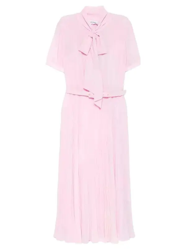 SELF-PORTRAIT Pleated Midi Dress - Pink