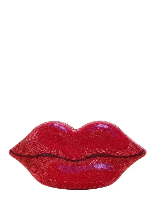 Judith Leiber Hot Lips Crystal-embellished Clutch Bag - Red