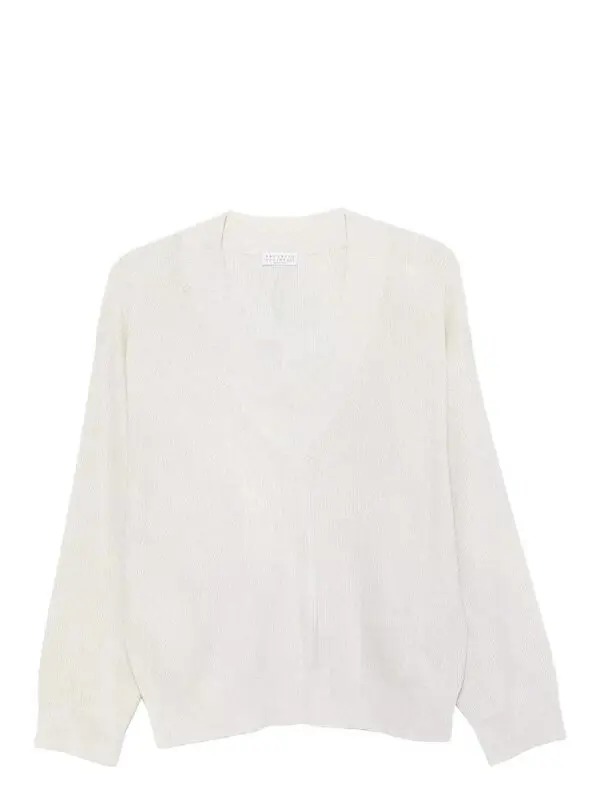 Brunello Cucinelli V-neck Sweater - Neutrals