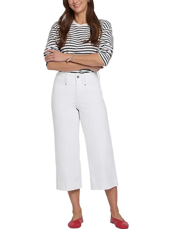 NYDJ Brigitte Wide Leg Capri Jeans - Optic White