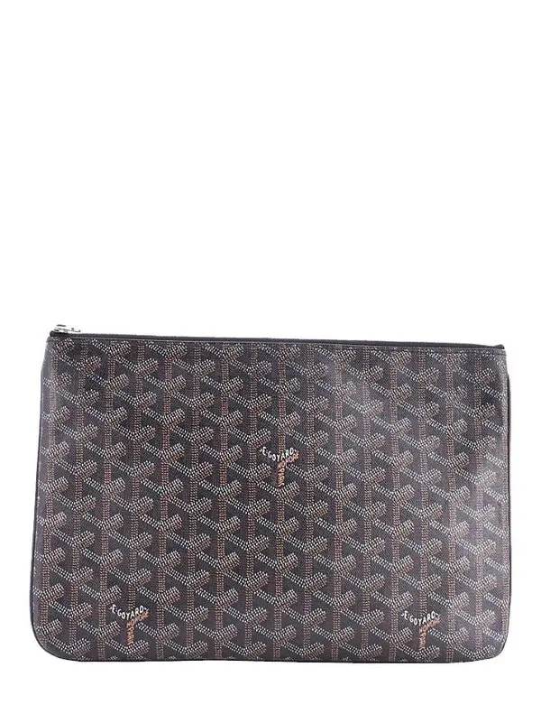 Goyard Mm Senat Zip Pouch Coated Canvas - Black