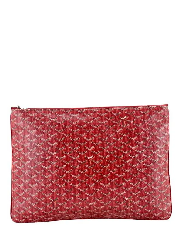 Goyard Gm Senat Zip Pouch Coated Canvas - Red