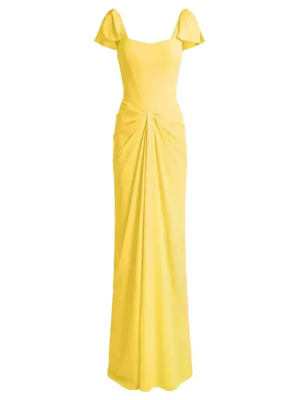 GEMY MAALOUF Corset-style Draped Dress - Yellow