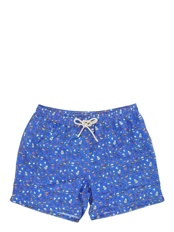 MC2 SAINT BARTH Bbq Print Swim Shorts - Blue