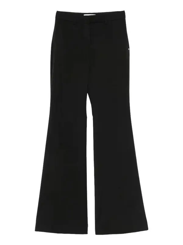 Sportmax Pressed-crease Flared Trousers - Black
