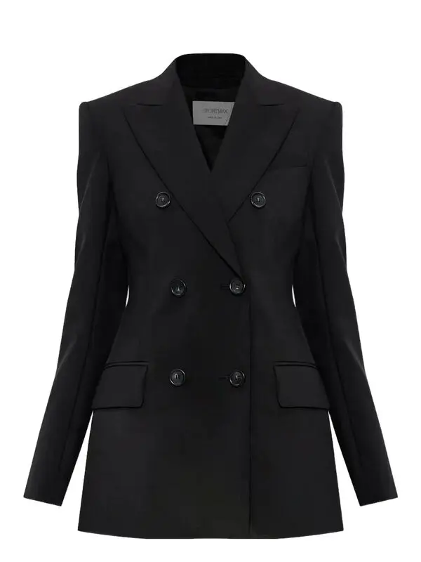 Sportmax Adamo Double-breasted Wool Blazer - Black