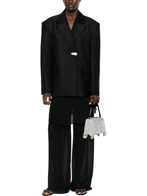 TWENTY FOURHAITCH Crystal-embellished Button Jacket - Black