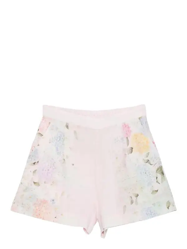 MC2 SAINT BARTH Floral Print Linen Shorts - Pink