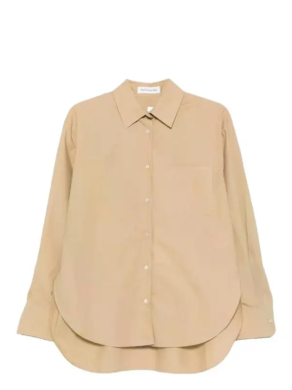 THE FRANKIE SHOP Embroidered Logo Button-down Shirt - Neutrals