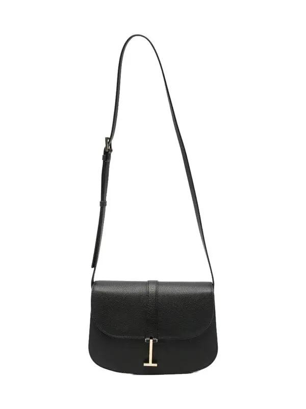 TOM FORD T-clasp Grained Leather Shoulder Bag - Black