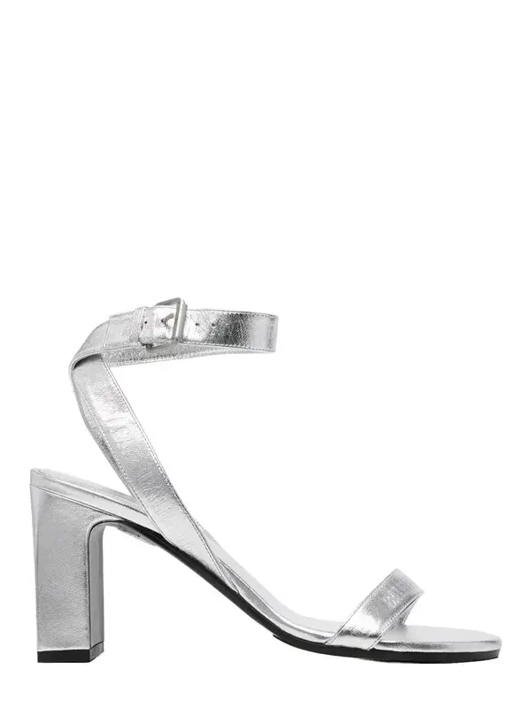 Balenciaga Metallic Finish Sandals - Silver