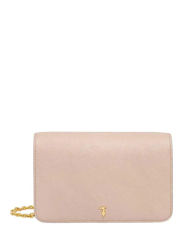TRUSSARDI Logo Plaque Chain-link Shoulder Bag - Neutrals